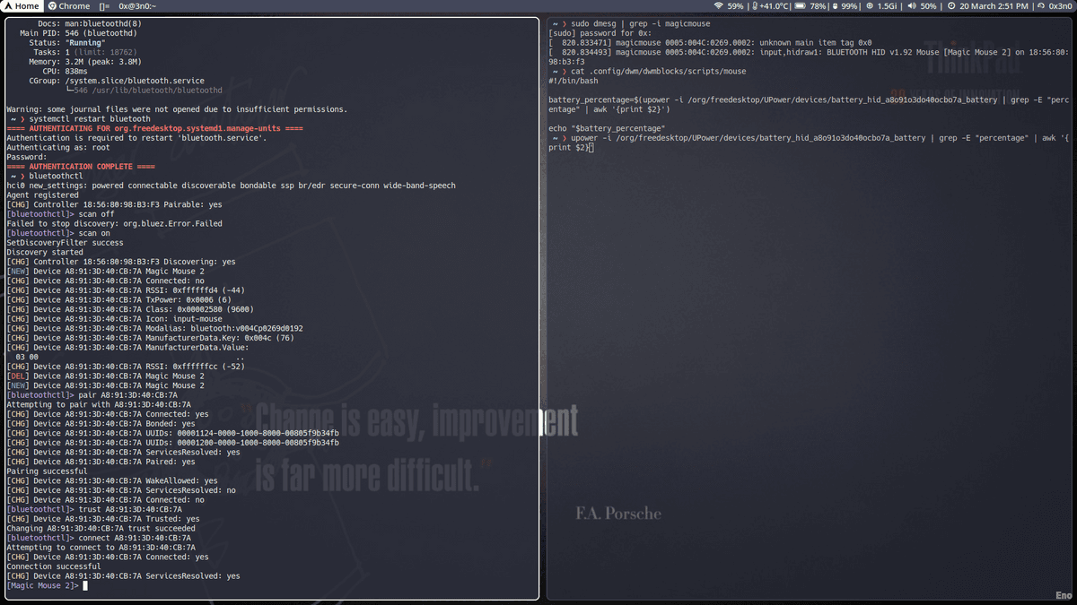 Eno Leriand | Connect Magic Mouse 2 on Arch Linux (Without Losing Your Mind)